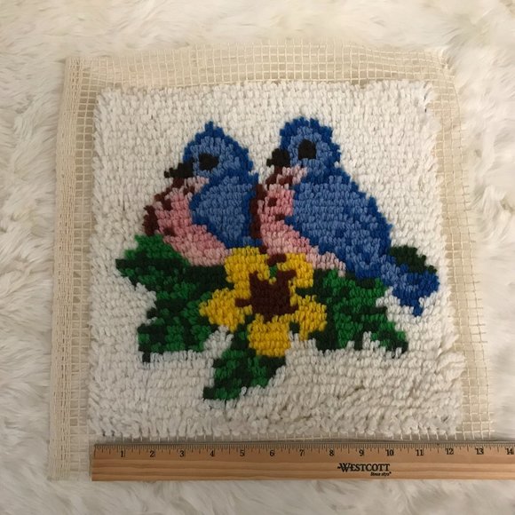 Hand Crafted | Other | Blue Birds Latch Hook | Poshmark